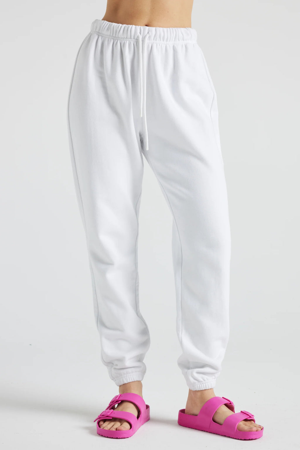 Electric Fleece Joggers in White | Fitkitty Culture Athleisure Wear ...